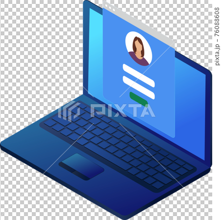 Laptop with log in or sign in screen - Stock Illustration [76088608 ...