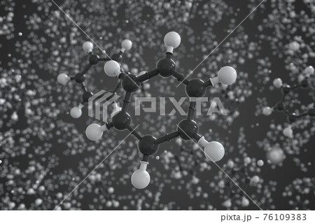 Molecule of benzene, ball-and-stick molecular...のイラスト素材 [76109383] - PIXTA