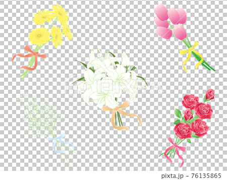 bouquet, bunch of flower, set - Stock Illustration [76135865] - PIXTA