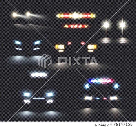 Car Lights Transparent Setのイラスト素材 [76147159] - PIXTA