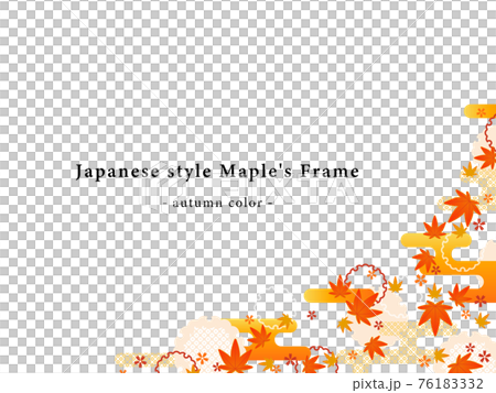Japanese style autumn leaves decoration frame... - Stock Illustration ...