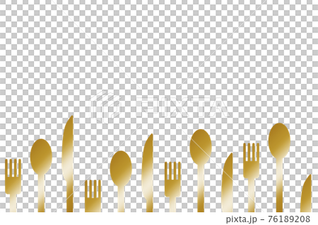 Cutlery frame rectangular gold - Stock Illustration [76189208] - PIXTA