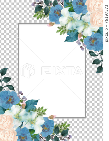 Yuri, rose and pansy watercolor frame - Stock Illustration [76197373 ...