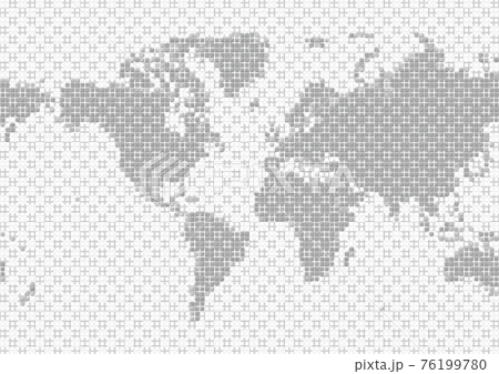 World map composed of square tiles - Stock Illustration [76199780] - PIXTA