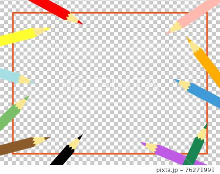 Colored pencil frame background illustration - Stock Illustration ...