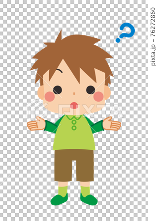 Illustration of a cute little boy asking questions - Stock Illustration ...