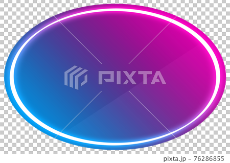 Oval neon frame pink & blue - Stock Illustration [76286855] - PIXTA