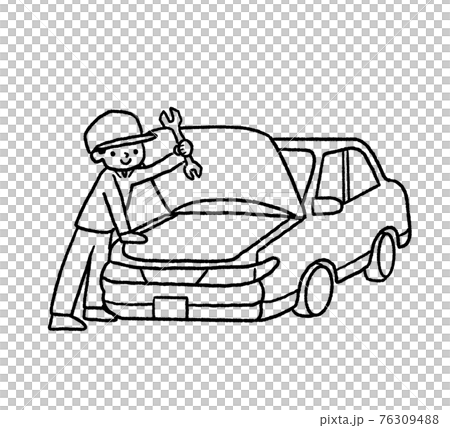 Line drawing illustration of vehicle inspection - Stock Illustration ...