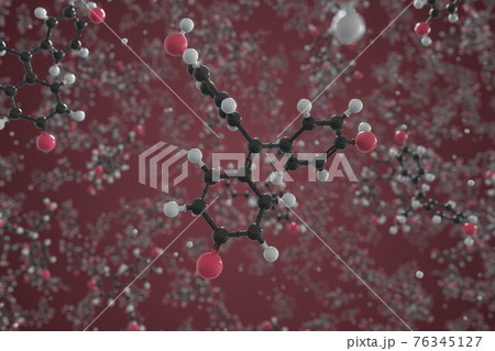 Rosolic acid molecule, scientific molecular...のイラスト素材 [76345127] - PIXTA