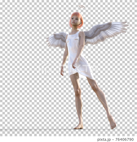 Beautiful leg angel perming 3DCG illustration... - Stock Illustration ...