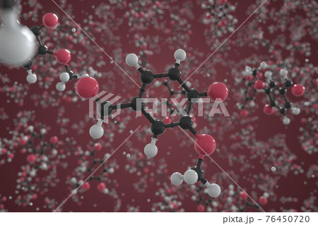Vanillin molecule, scientific molecular model,...のイラスト素材 [76450720] - PIXTA