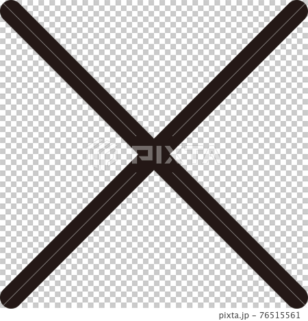 A black cross mark with a thin line that makes... - Stock Illustration ...
