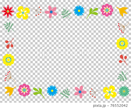 Colorful flower message card background frame - Stock Illustration ...