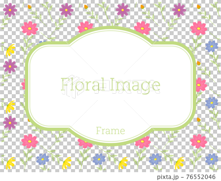 Colorful flower message card background frame - Stock Illustration ...