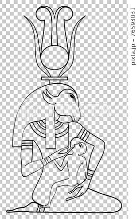 Isis - wife of Osiris and mother of Horus - Stock Illustration ...