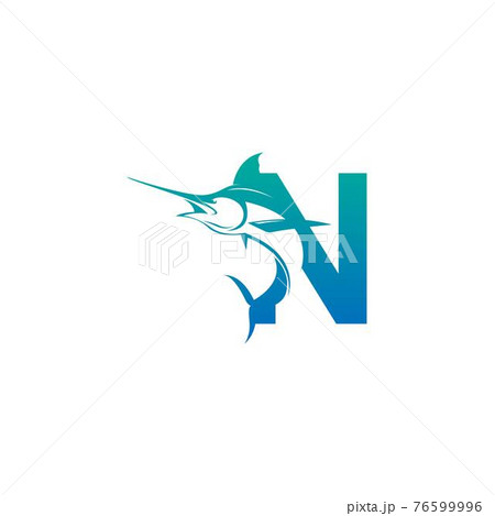Letter N logo icon with fish design symbol...のイラスト素材 [76599996] - PIXTA