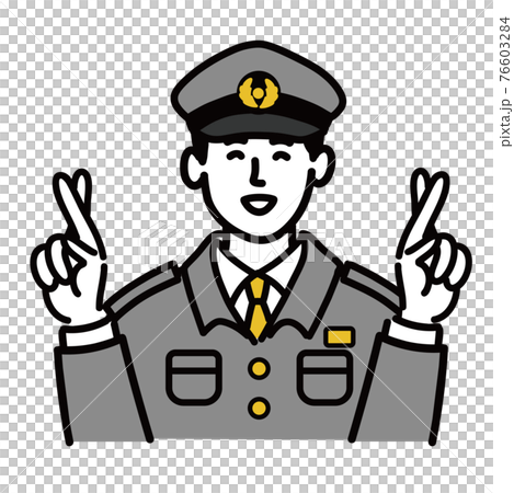Male young police officer Vector Pop Good luck - Stock Illustration ...