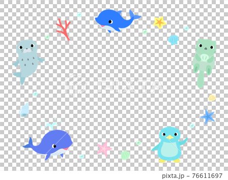 Sea creatures frame - Stock Illustration [76611697] - PIXTA