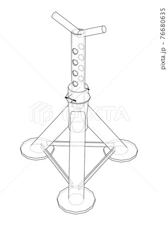Axle stand isolated. Vectorのイラスト素材 [76680635] - PIXTA