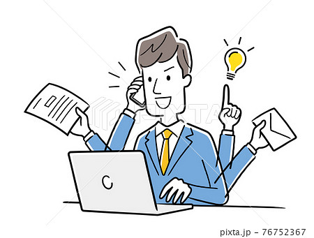 ベクターイラスト素材：仕事が早いビジネスマンのイラスト素材 [76752367] - PIXTA