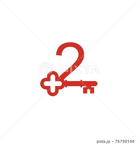 Number 2 logo icon with key icon design symbol...のイラスト素材 [76790596] - PIXTA