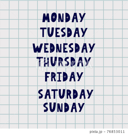 Monday Friday Week Calendar