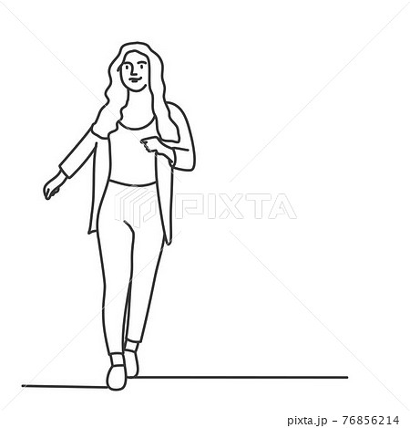 Woman Walking Forward Drawing