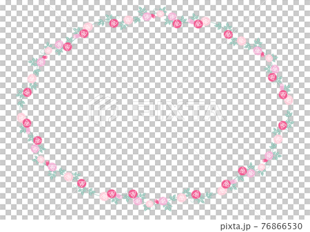 Rose oval frame transparent background - Stock Illustration [76866530 ...