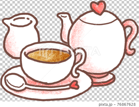 Tea server and tea cup - Stock Illustration [76867628] - PIXTA
