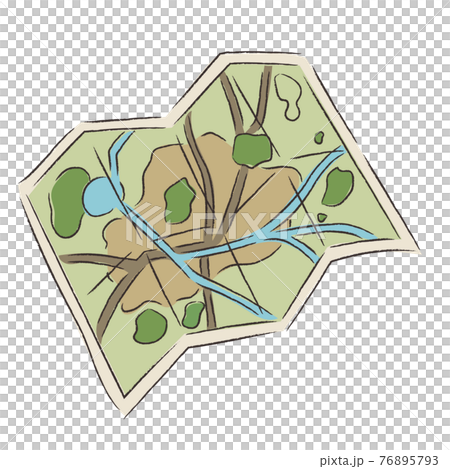Outdoor map illustration hand-painted... - Stock Illustration [76895793 ...