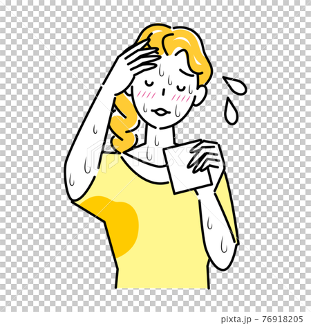 Women who are in trouble with extreme sweating... - Stock Illustration ...
