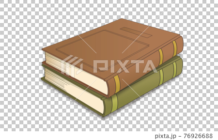 Two overlapping hardcover books (earth tone cover) - Stock Illustration ...
