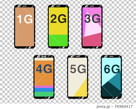 Communication generation 1G-6G - Stock Illustration [76960417] - PIXTA
