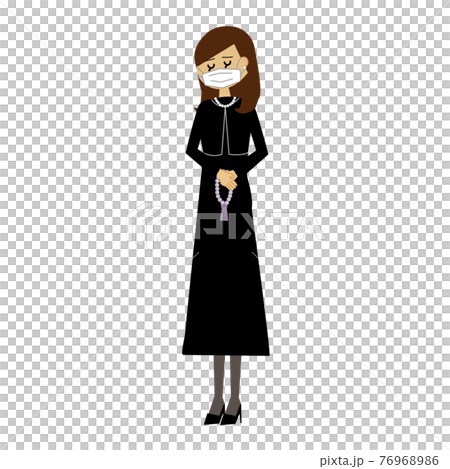 A silent woman with a mask - Stock Illustration [76968986] - PIXTA