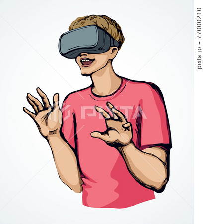 Virtual reality mask. Vector drawingのイラスト素材 [77000210] - PIXTA