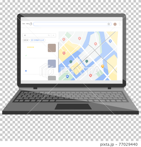 Laptop map screen - Stock Illustration [77029440] - PIXTA