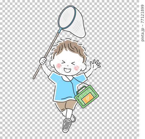 Illustration of a boy collecting insects - Stock Illustration [77121899 ...