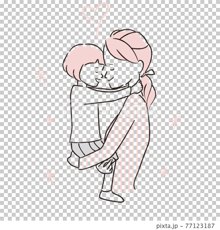 cling to, embrace, hug - Stock Illustration [77123187] - PIXTA