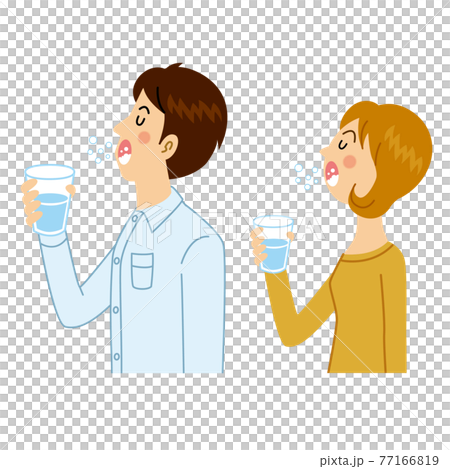 Men and women gargling - Stock Illustration [77166819] - PIXTA