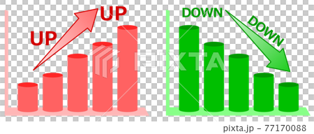 Illustration of ascending and descending graphs - Stock Illustration ...