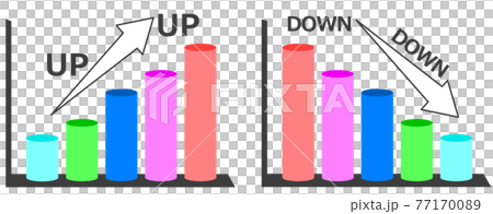 Illustration of ascending and descending graphs - Stock Illustration ...