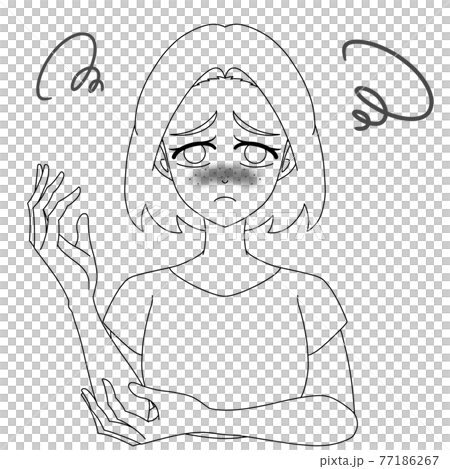 Freckle line drawing - Stock Illustration [77186267] - PIXTA