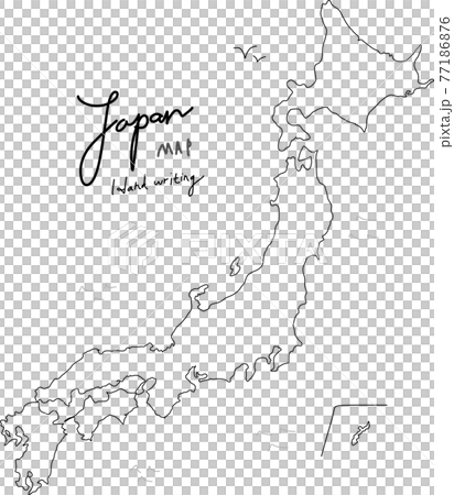 Fashionable handwritten map of Japan, line art - Stock Illustration ...