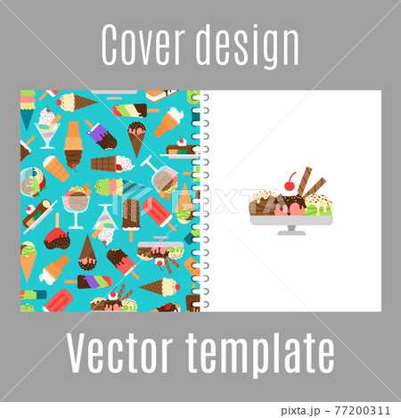 Cover design with ice cream patternのイラスト素材 [77200311] - PIXTA