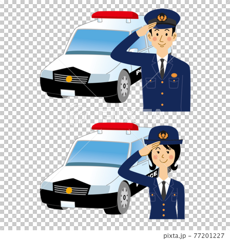 Police officers and police cars to salute - Stock Illustration ...