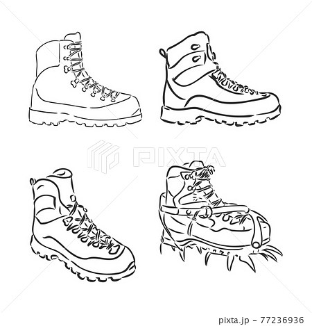 Hiking Boot Print Vector