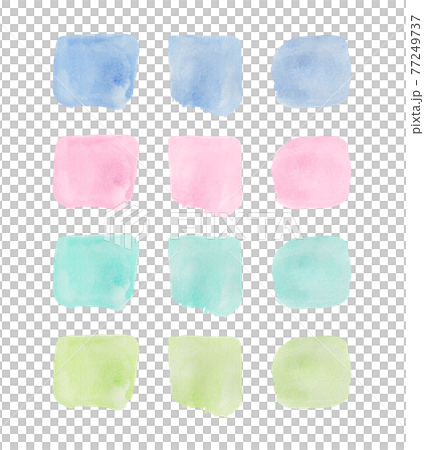 Hand drawn watercolor square set - Stock Illustration [77249737] - PIXTA