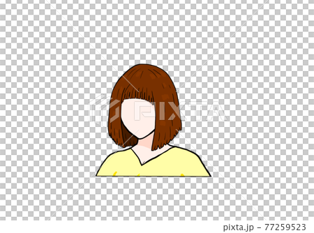 Brown-haired woman (icon) - Stock Illustration [77259523] - PIXTA
