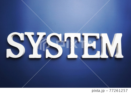 System alphabet letter on blue backgroundの写真素材 [77261257] - PIXTA