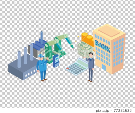 Image of factory capital investment and bank... - Stock Illustration ...